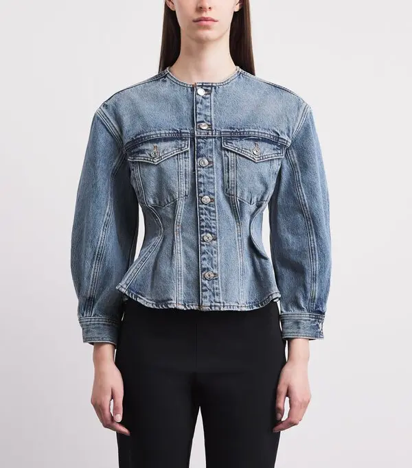 FRAME Nipped Denim Jacket - Blue