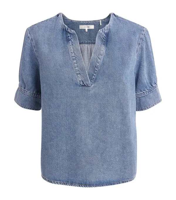 FRAME Denim V-neck Shirt - Blue
