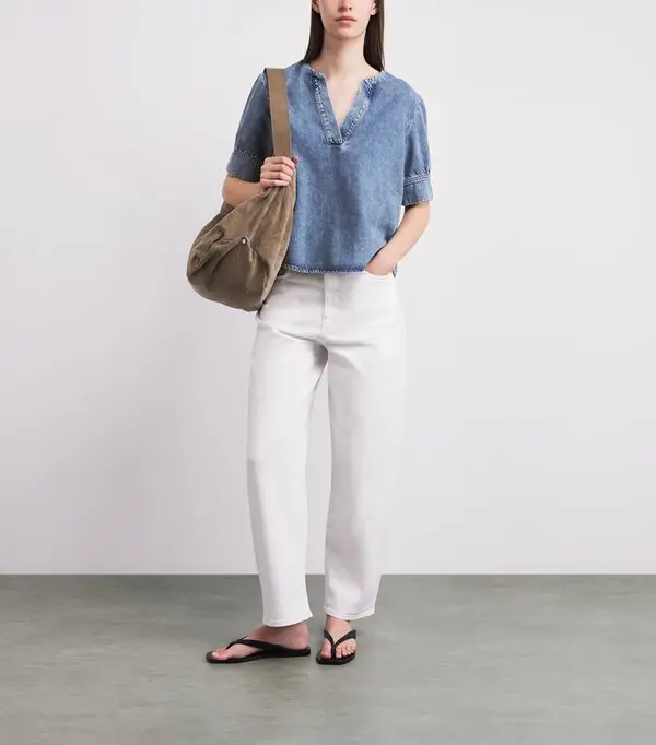 FRAME Denim V-neck Shirt - Blue