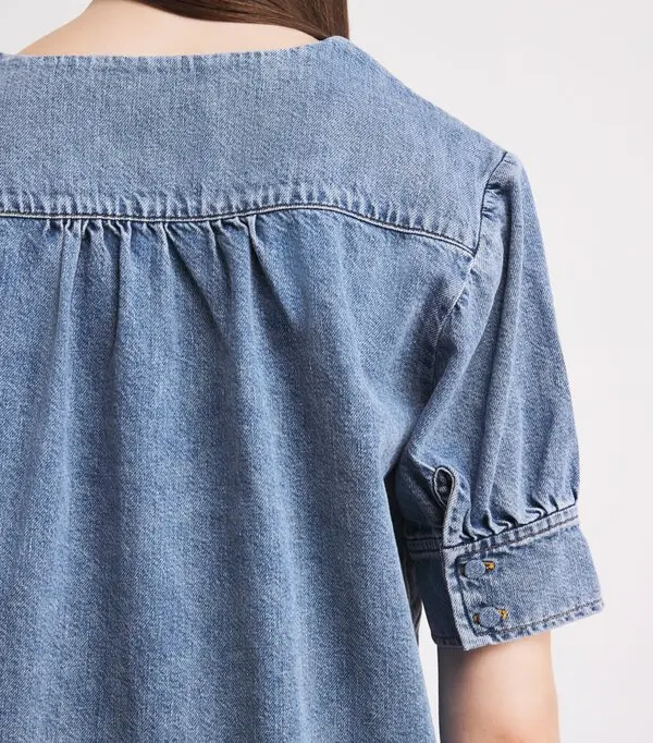 FRAME Denim V-neck Shirt - Blue