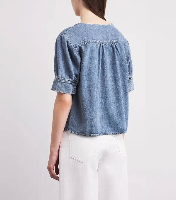 FRAME Denim V-neck Shirt - Blue