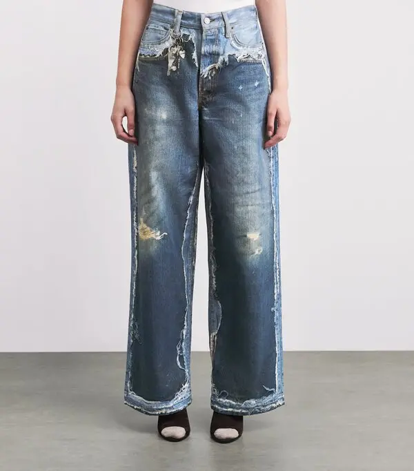 Acne Studios Trompe-l'oeil 1981 Low-rise Jeans - Blue