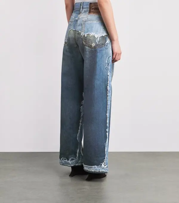 Acne Studios Trompe-l'oeil 1981 Low-rise Jeans - Blue