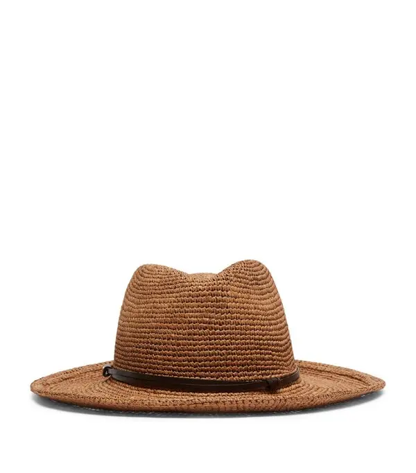Max Mara Woven Fedora Hat - Brown