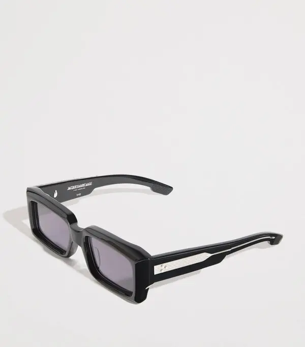 JACQUES MARIE MAGE Acetate Rectangle Quant Sunglasses - Grey
