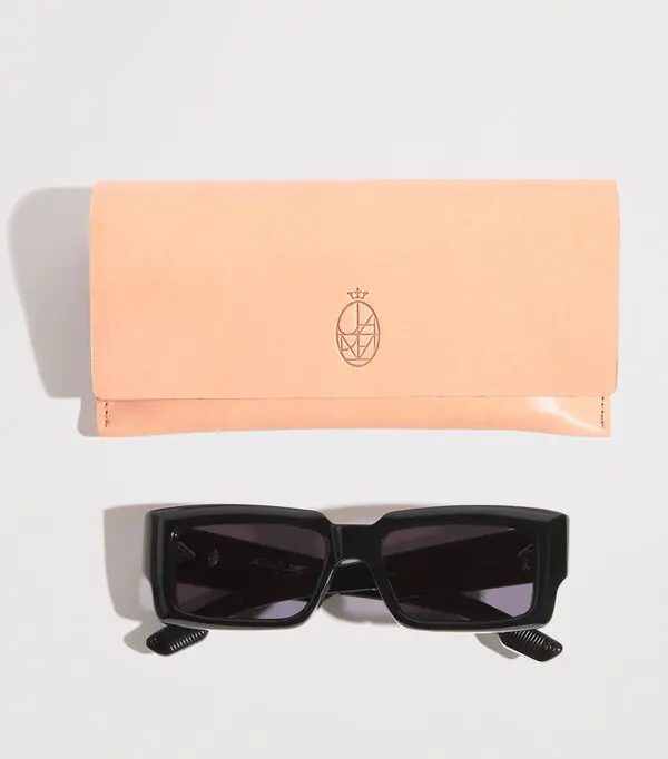 JACQUES MARIE MAGE Acetate Rectangle Quant Sunglasses - Grey