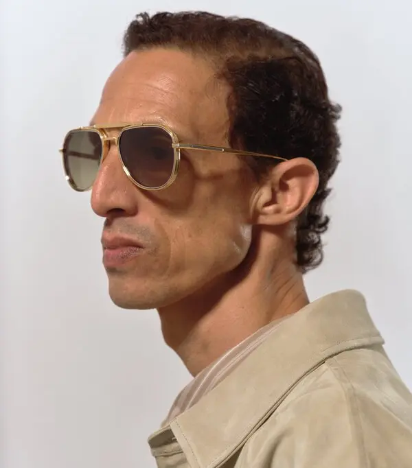 JACQUES MARIE MAGE Titanium Commander Aviator Sunglasses