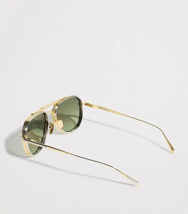 JACQUES MARIE MAGE Titanium Commander Aviator Sunglasses