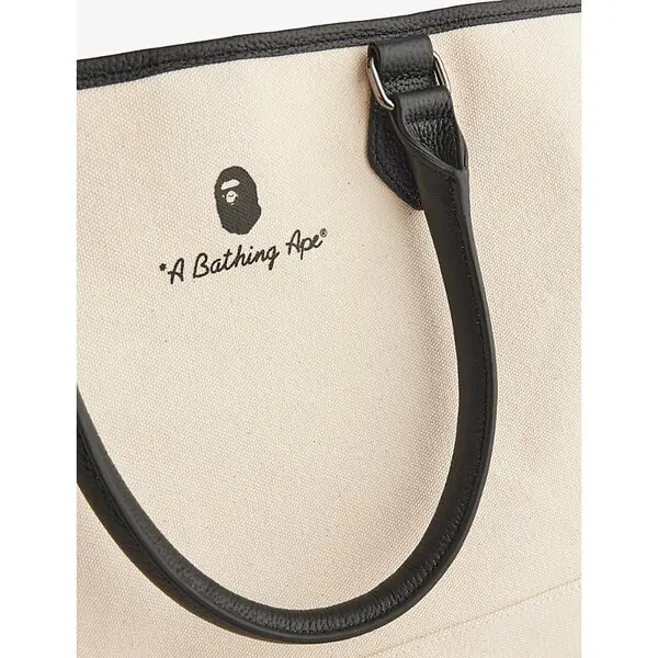 A BATHING APE Logo-print Canvas Tote Bag