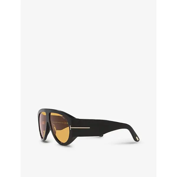 TOM FORD Pilot-frame Acetate Sunglasses - Black