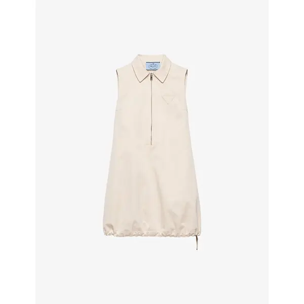 Prada Triangle-logo Sleeveless Mini Dress