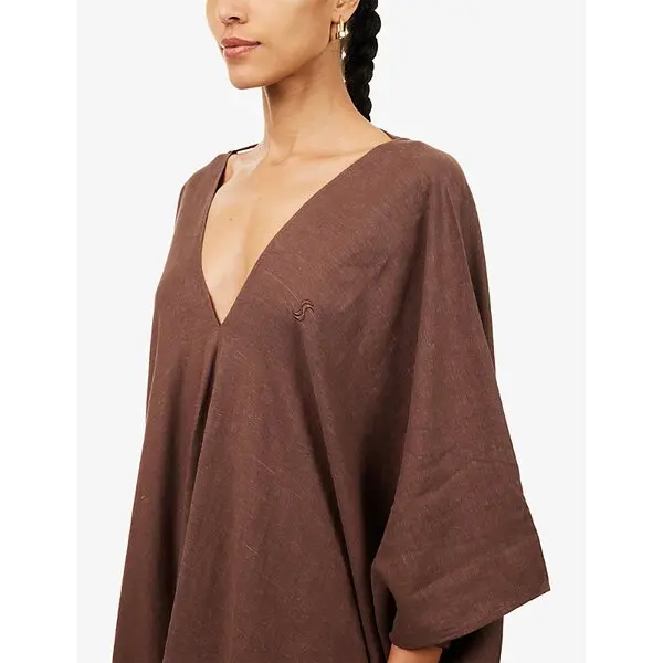 Second Summer Savanna Linen-blend Kaftan