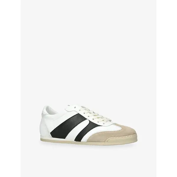 COLLEGIUM Pillar Pista Leather And Suede Trainers - White/blk