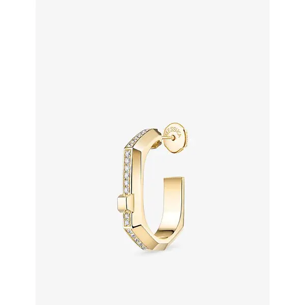 Messika Moderniste Single Pavé Diamond Hoop Earring - Yellow
