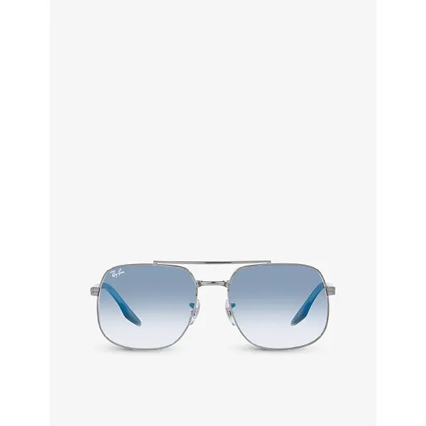 Ray-ban Polished Metal Square Sunglasses - Grey