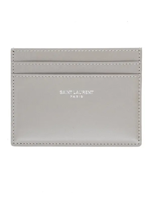 Saint Laurent Logo Card Holder - Dove
