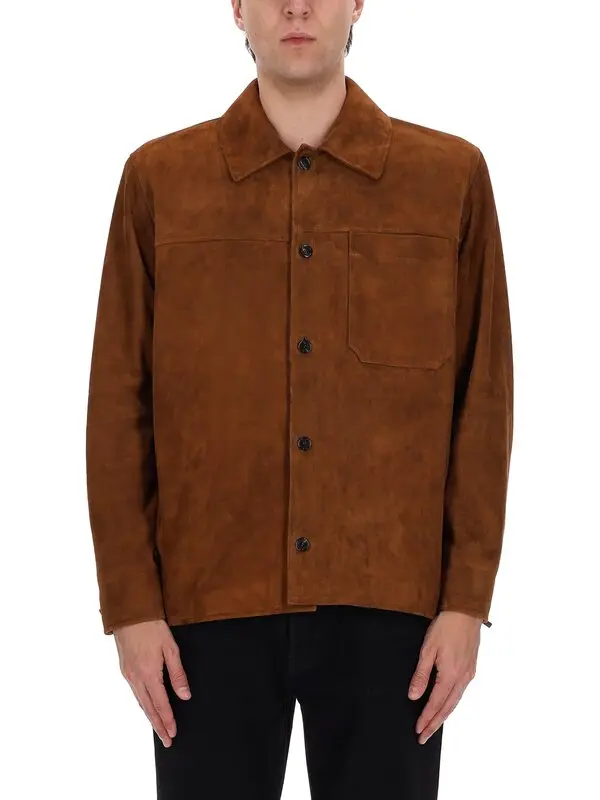 Saint Laurent Overshirt In Suede