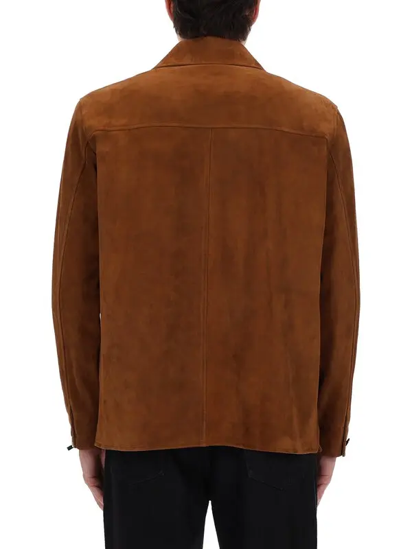 Saint Laurent Overshirt In Suede