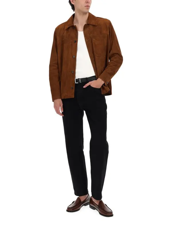 Saint Laurent Overshirt In Suede