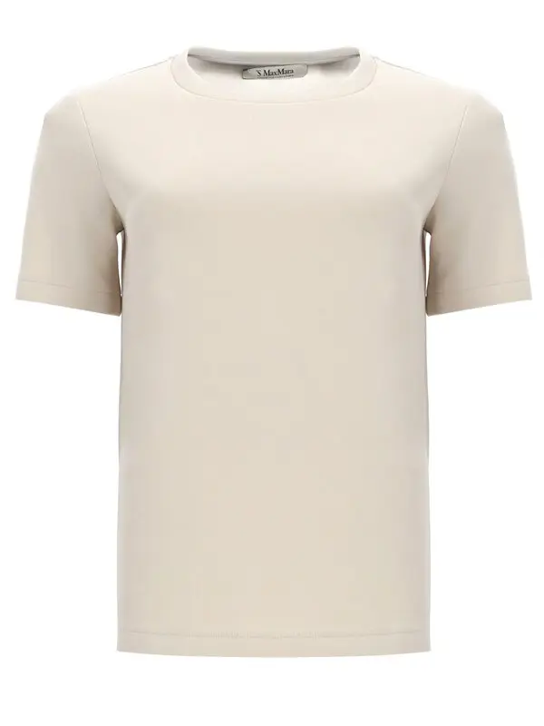 Max Mara Nancy Logo Lettering T-shirt - Beige