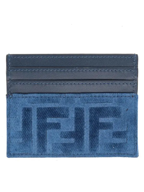 Fendi Ff Diamonds Card Case - Blue