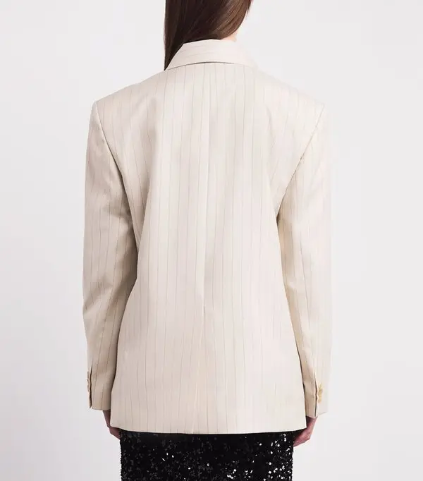 Acne Studios Wool Pinstripe Scarf Blazer - Ivory