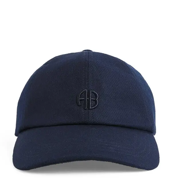 ANINE BING Embroidered Jeremy Baseball Cap - Navy