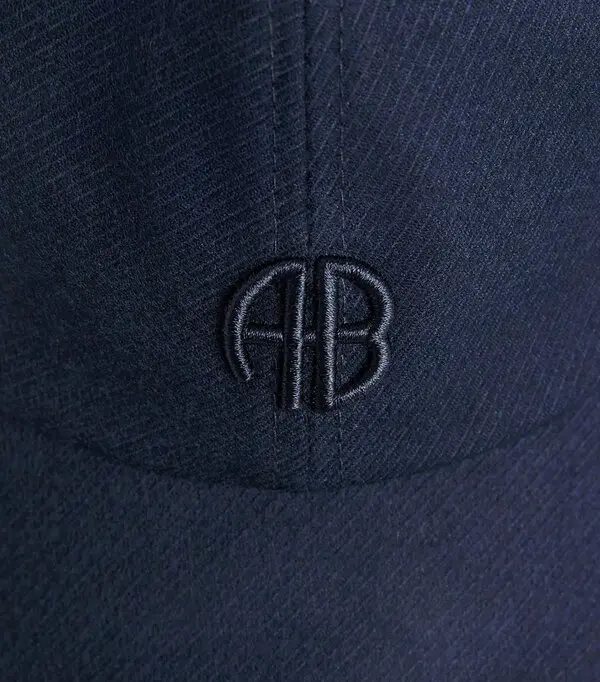 ANINE BING Embroidered Jeremy Baseball Cap - Navy