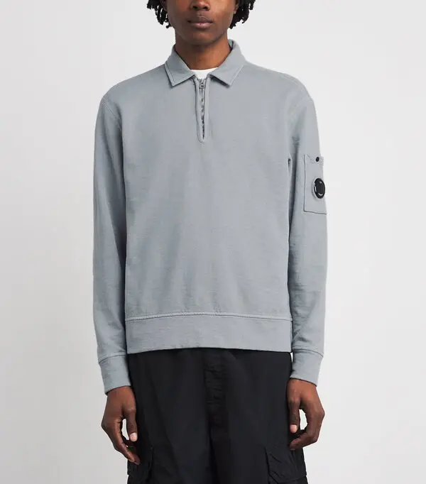 C.P. COMPANY Cotton Malfilè Quarter-zip Sweatshirt