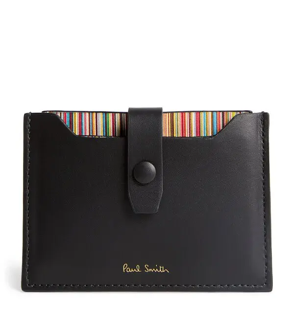 Paul Smith Leather Signature Stripe Pull-out Card Holder - Black