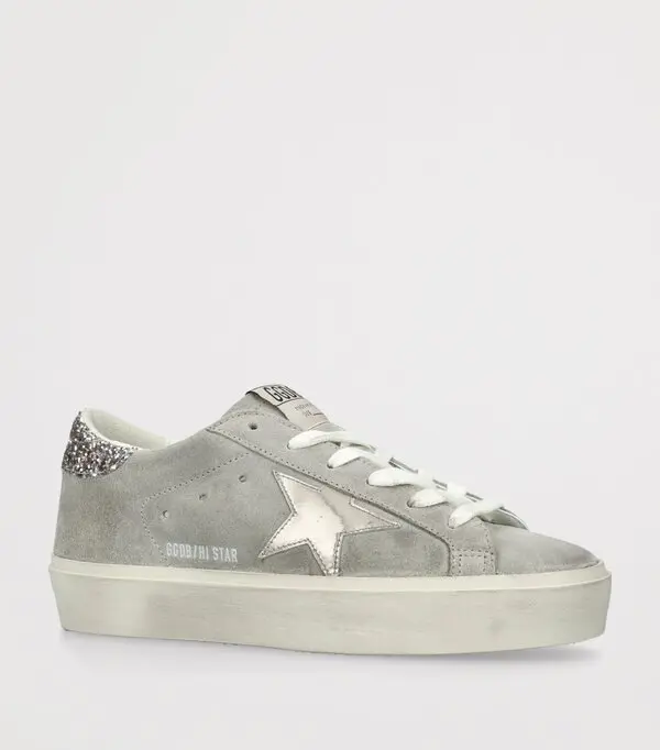 GOLDEN GOOSE Hi Star Suede Sneakers With Glitter Detail
