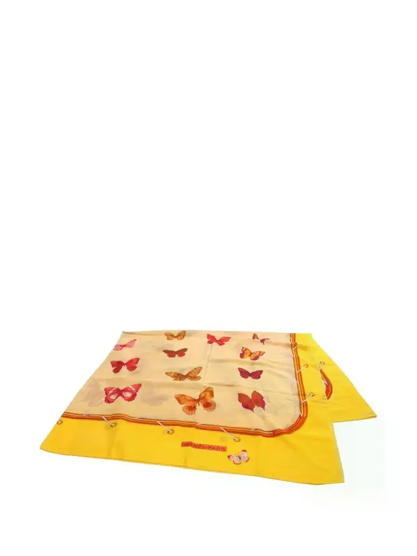 Hermès 2010s Butterfly-motif Shawl - Yellow