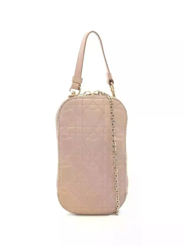Dior 2000s Lady Quilted Leather Phone Holder - Neutrals
