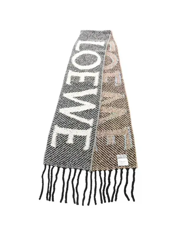 Loewe 2010s Logo Scarf - Grey