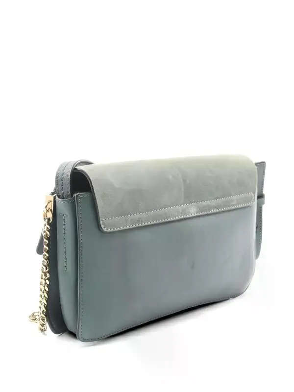 Chloé 2000s Faye Suede And Leather Shoulder Bag - Blue