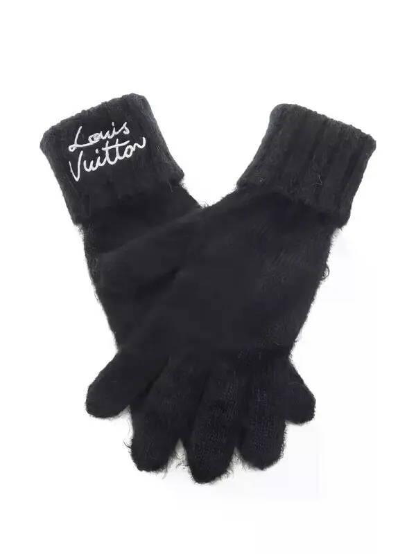 LOUIS VUITTON Script Gloves - Black