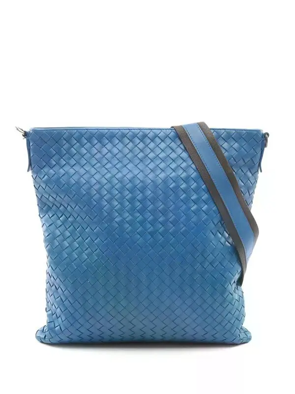 Bottega Veneta 2010 Intrecciato Leather Shoulder Bag - Blue