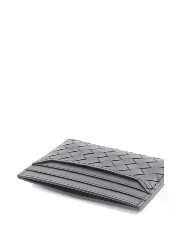 Bottega Veneta 2020s Intrecciato Leather Card Case - Black