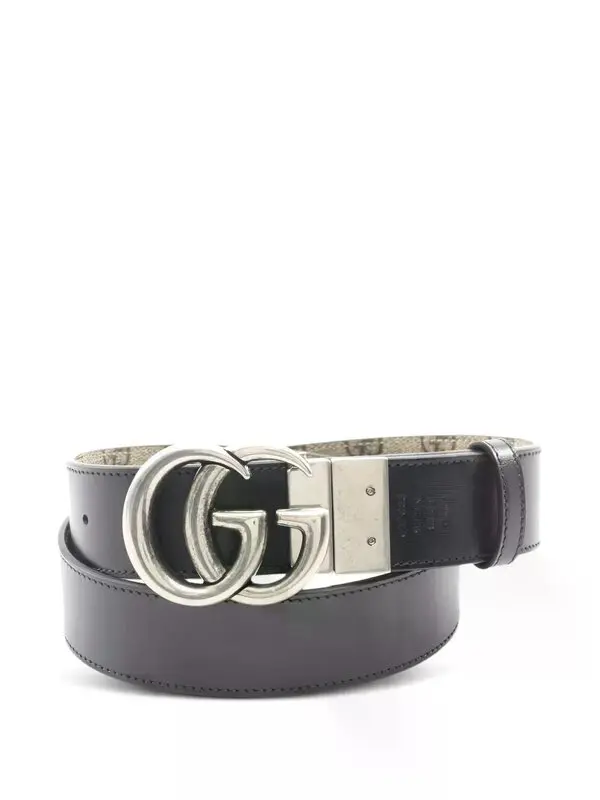 Gucci Gg Supreme Reversible Belt - Black