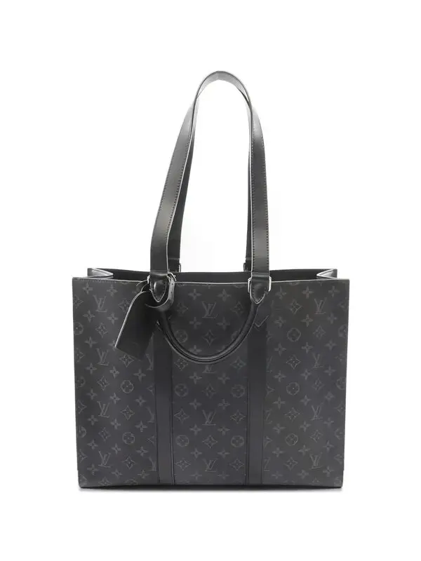 LOUIS VUITTON 2021 Sac Plat 24h Monogram Tote Bag - Black