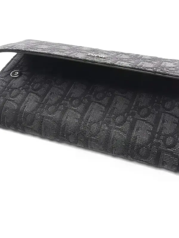Dior 2010s Oblique-jacquard Long Flap Wallet - Black