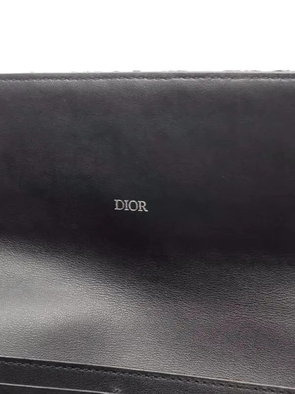 Dior 2010s Oblique-jacquard Long Flap Wallet - Black
