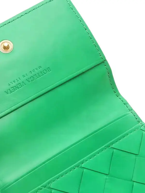 Bottega Veneta 2010s Intrecciato Leather Wallet - Green