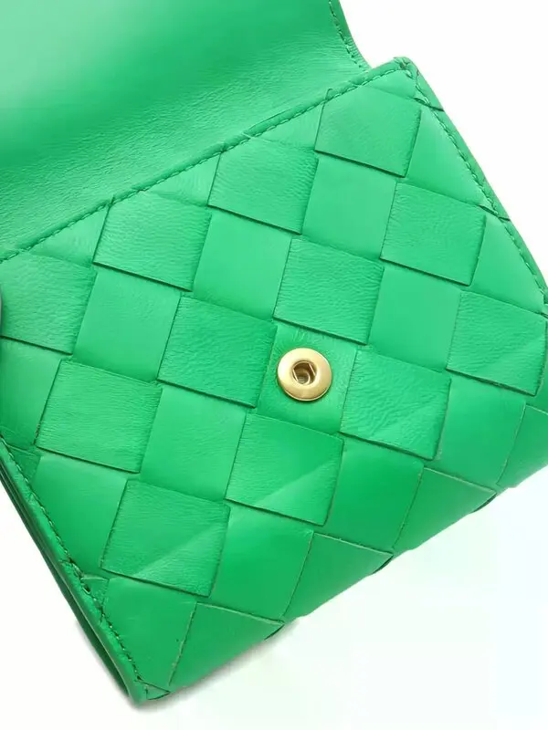 Bottega Veneta 2010s Intrecciato Leather Wallet - Green