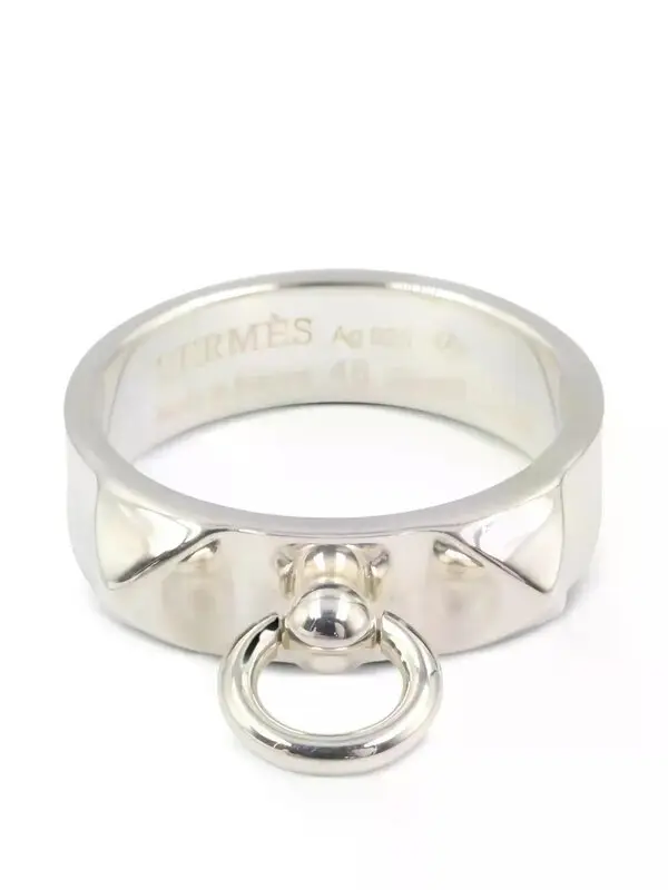 Hermès 1990s Collier De Chien Ring - Silver