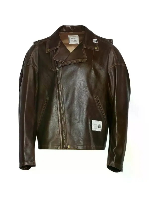 Mihara Yasuhiro Zip-fastening Point Collar Jacket - Brown