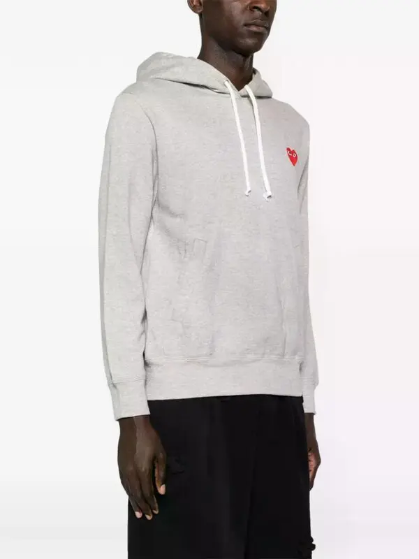 Play Comme Des Garcon Appliqué Hoodie - Grey