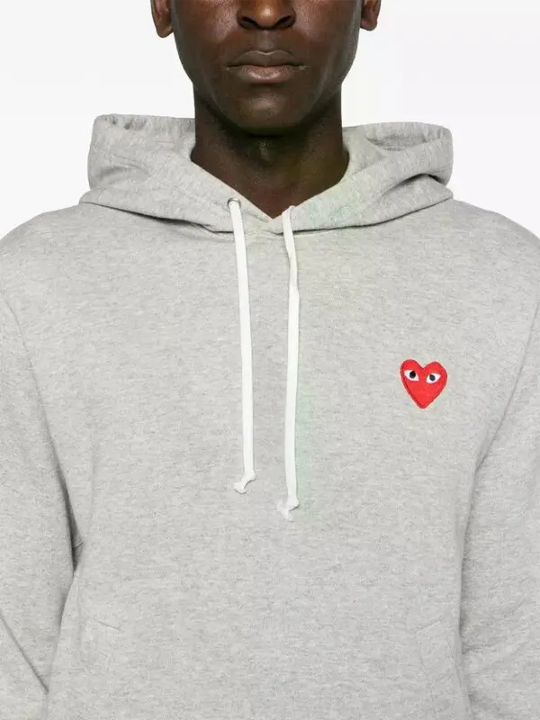 Play Comme Des Garcon Appliqué Hoodie - Grey