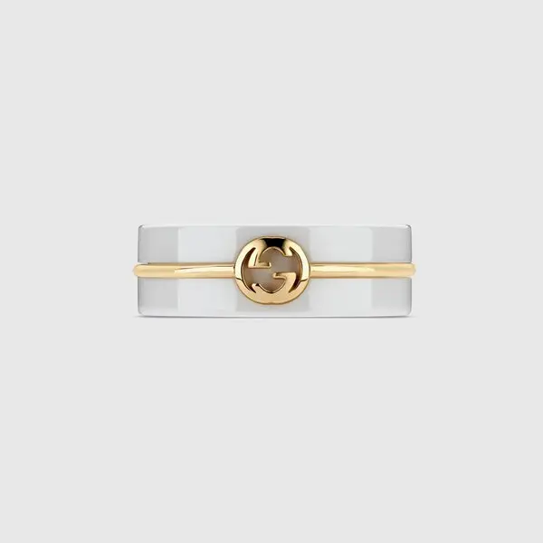 Gucci Interlocking G Zirconia Ring - Yellow Gold