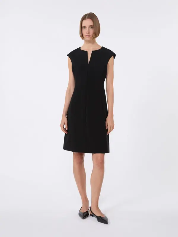 Max Mara Cady Princess-line Dress With V-notch Neckline